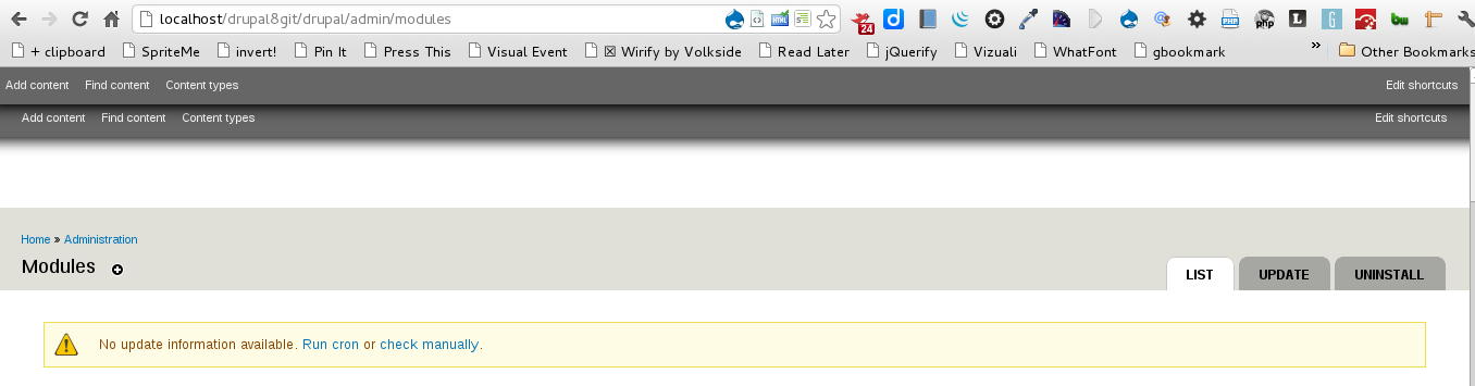 Administration menu Toolbar style module conflict with shortcut module and show shortcut bar ...